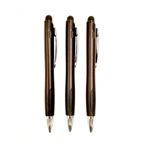 Buy Thick Black Barrel Style Retractable Pens With Stylus- Black Ink ...