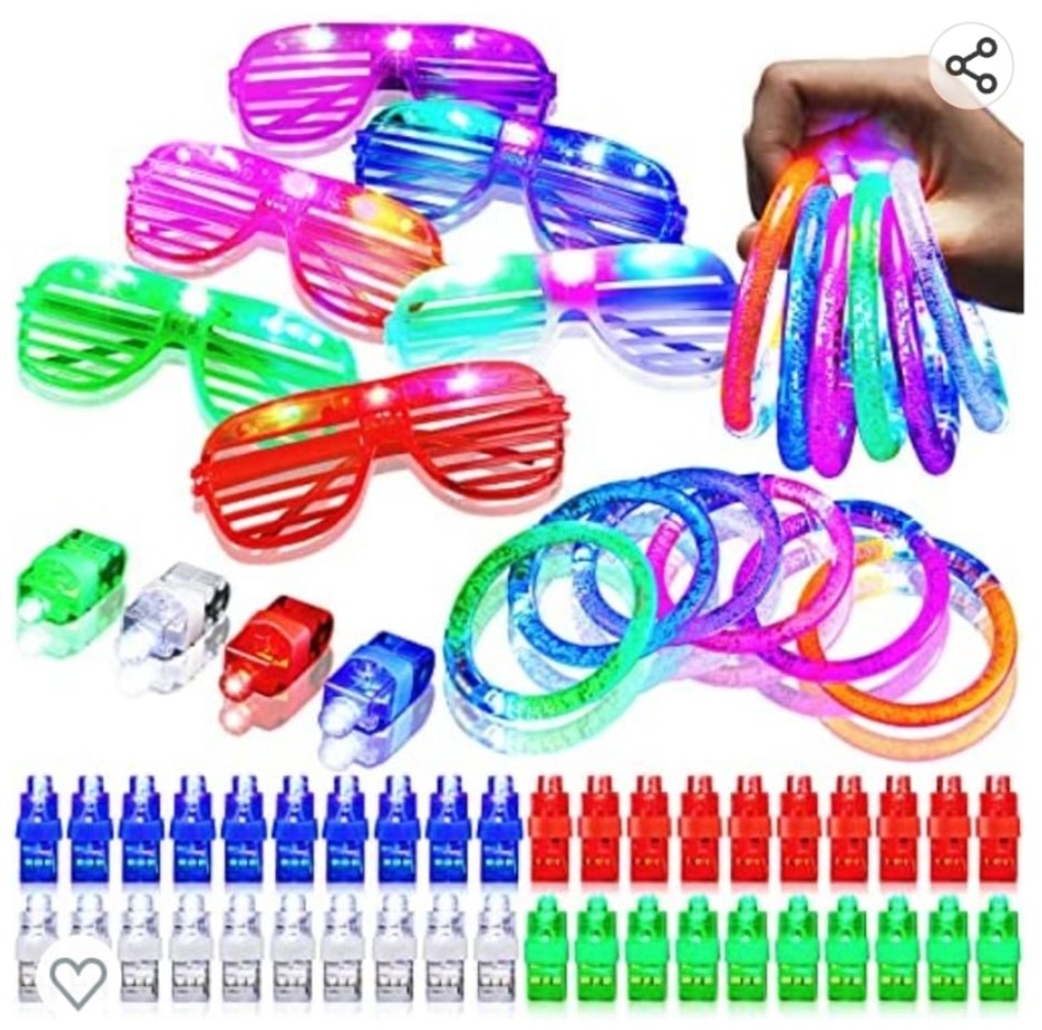 1050 Piece LED Light Up Party Toys – 800 LED Finger Lights – 190 LED ...